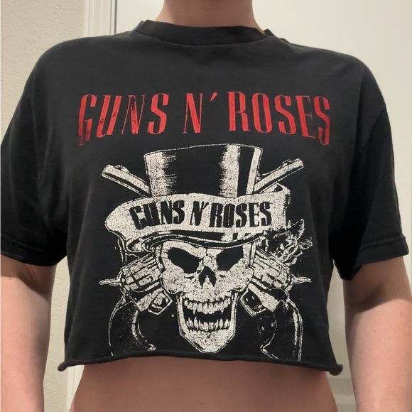 Tops | Guns N Roses Cropped Band Tee Early 200s | Poshmark